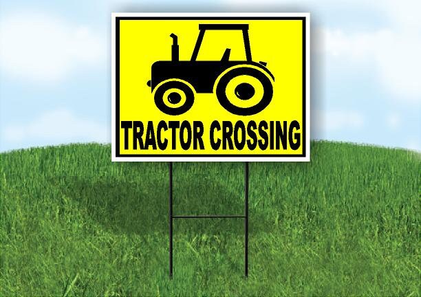 Tractor Crossing Yellow Yard Sign Road Sign With Stand - Etsy