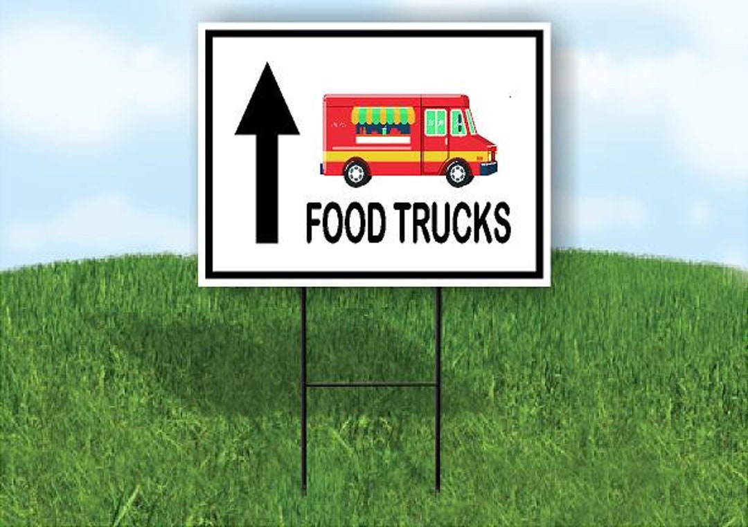Food Trucks Straight Arrow Black Yard Sign Road Sign With Stand - Etsy