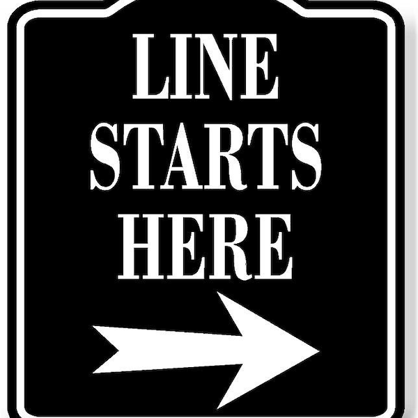 Line Starts Here Sign - Etsy