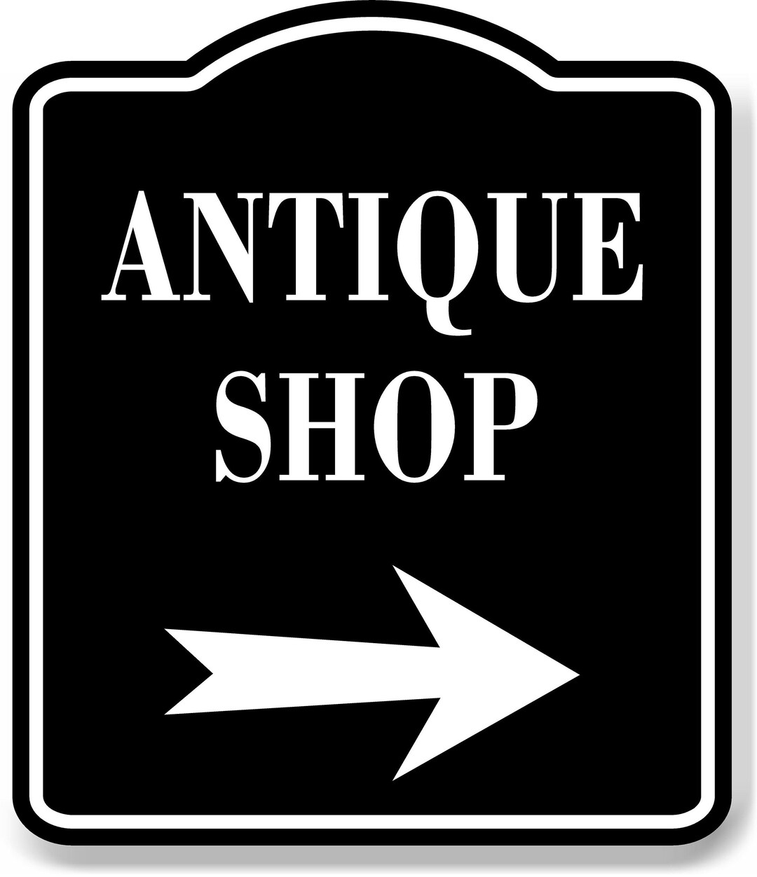 Antique Shop Right Arrow BLACK Aluminum Composite Sign - Etsy