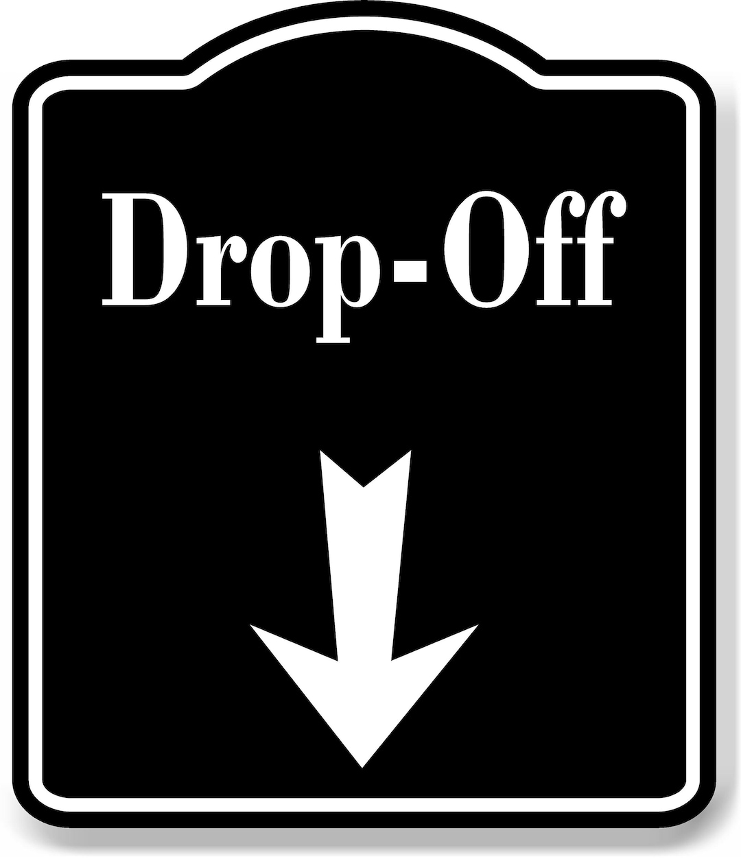 Drop-off Down Arrow BLACK Aluminum Composite Sign - Etsy