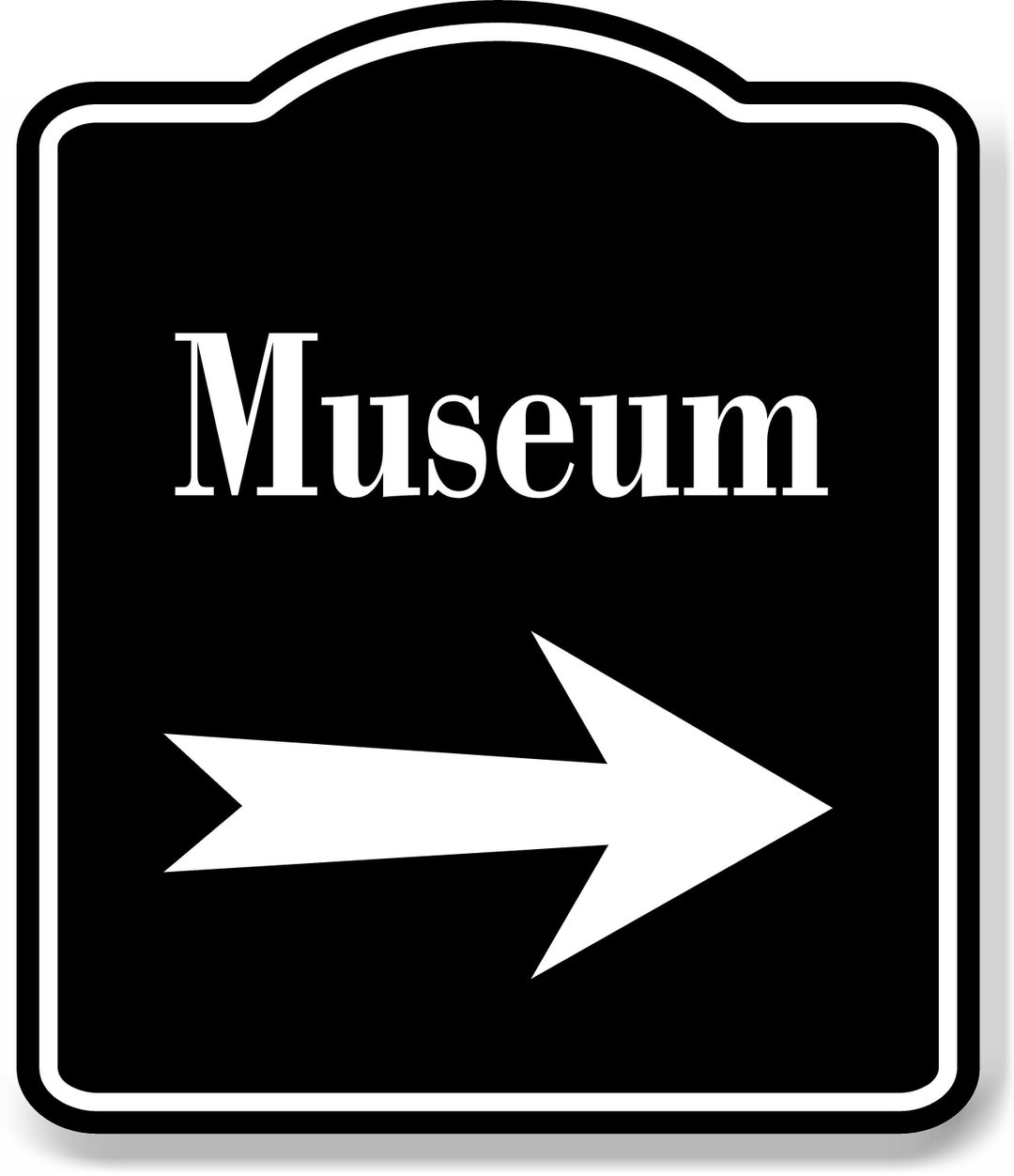 Museum Right Arrow BLACK Aluminum Composite Sign - Etsy