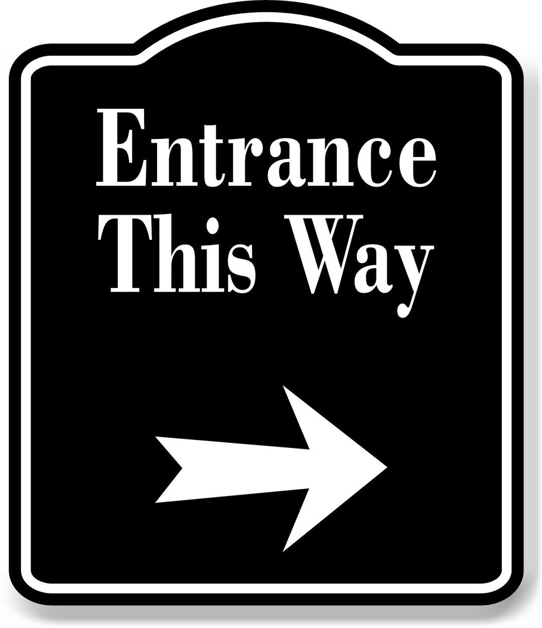 Entrance This Way Right Arrow BLACK Aluminum Composite Sign - Etsy