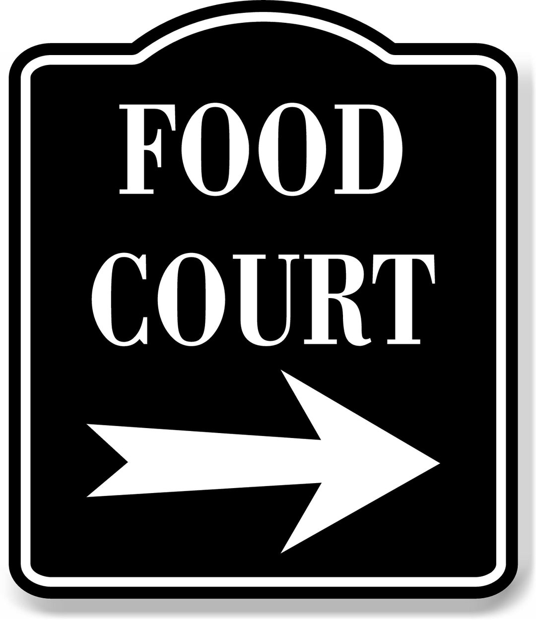 Food Court Right Arrow BLACK Aluminum Composite Sign - Etsy