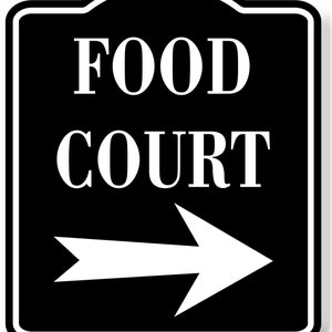 Food Court Right Arrow BLACK Aluminum Composite Sign - Etsy