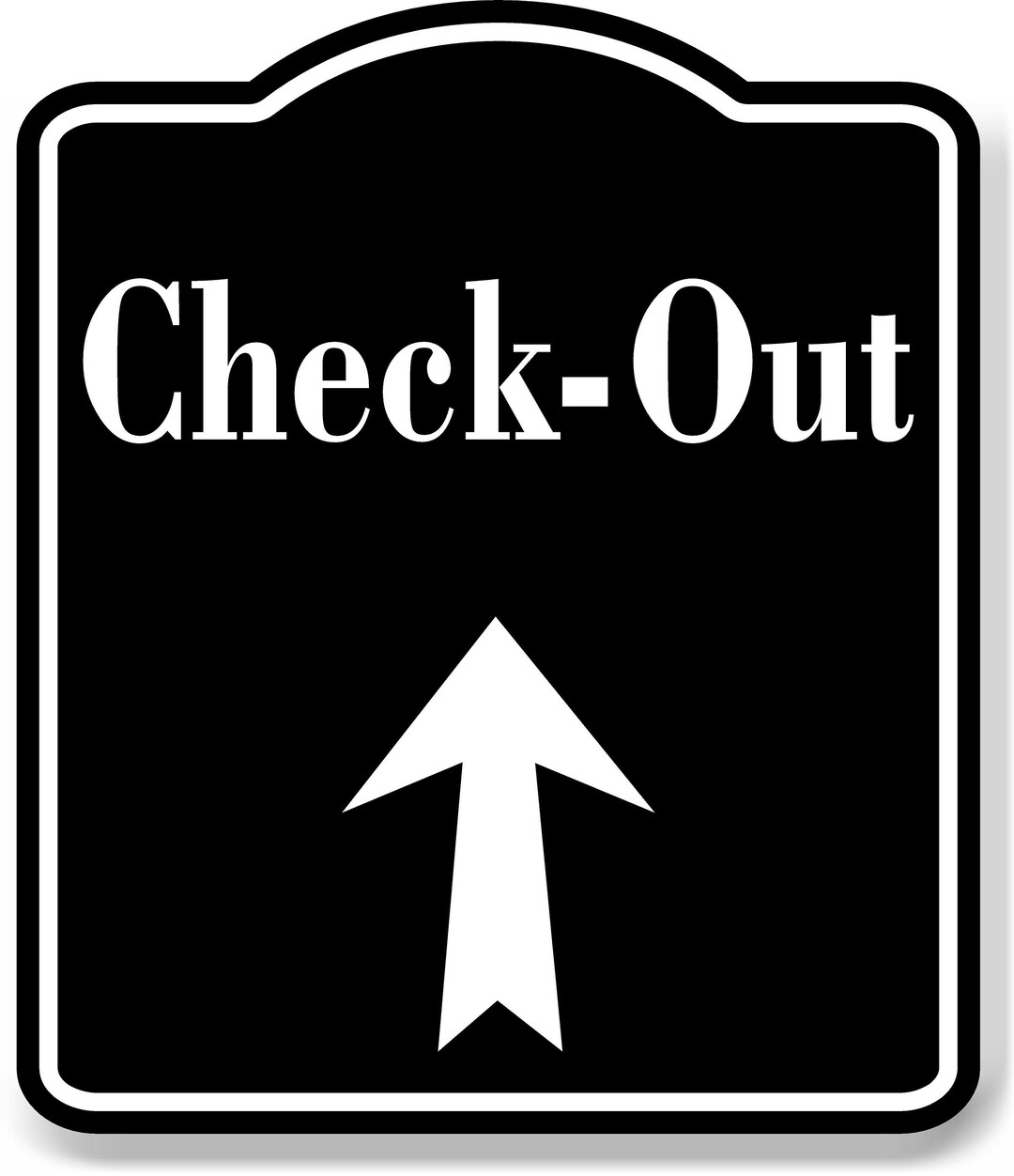 Check-out up Arrow BLACK Aluminum Composite Sign - Etsy