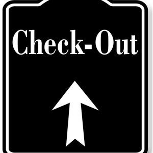Check-out up Arrow BLACK Aluminum Composite Sign - Etsy