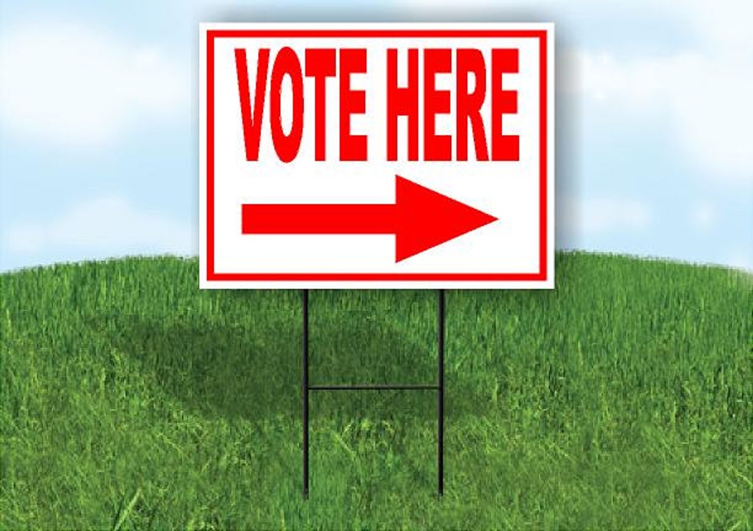 Vote Here Right Arrow Red Single Sided Yard Sign Road Sign With Stand ...