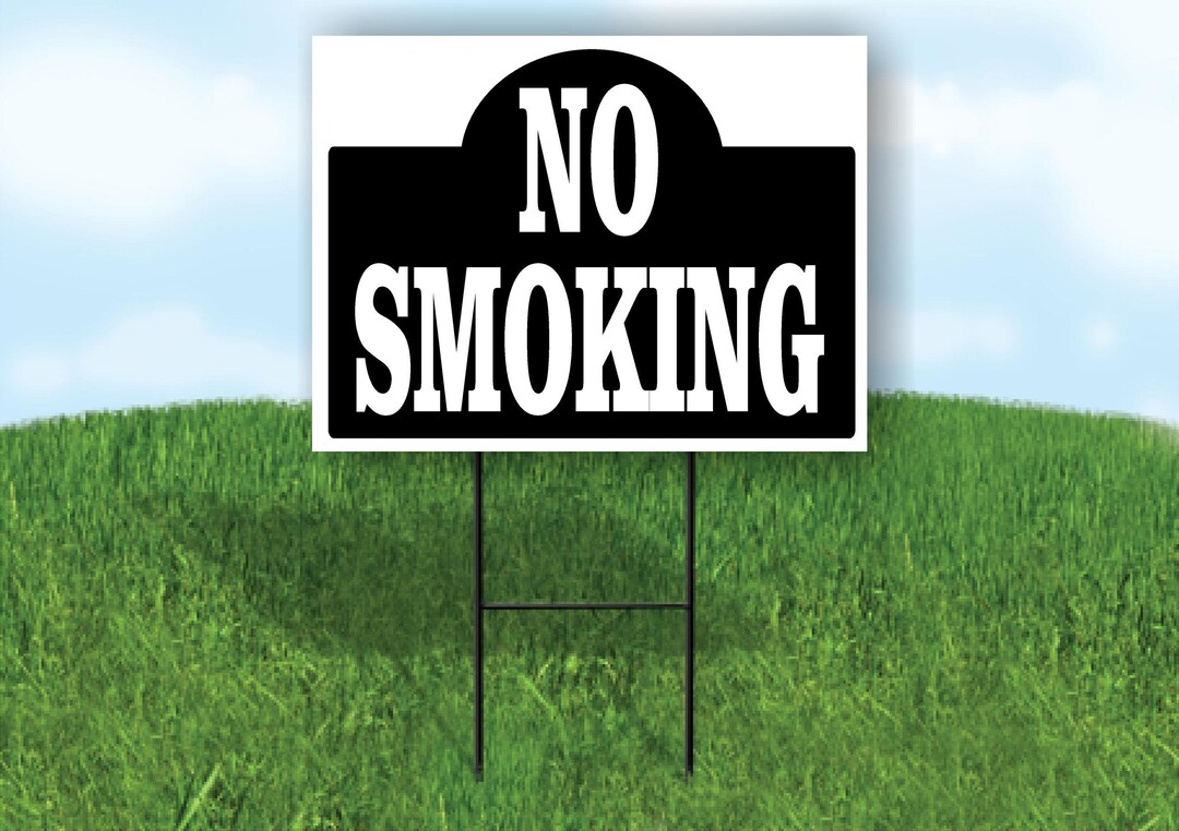 No Smoking Shape Black Yard Sign Road Sign With Stand - Etsy