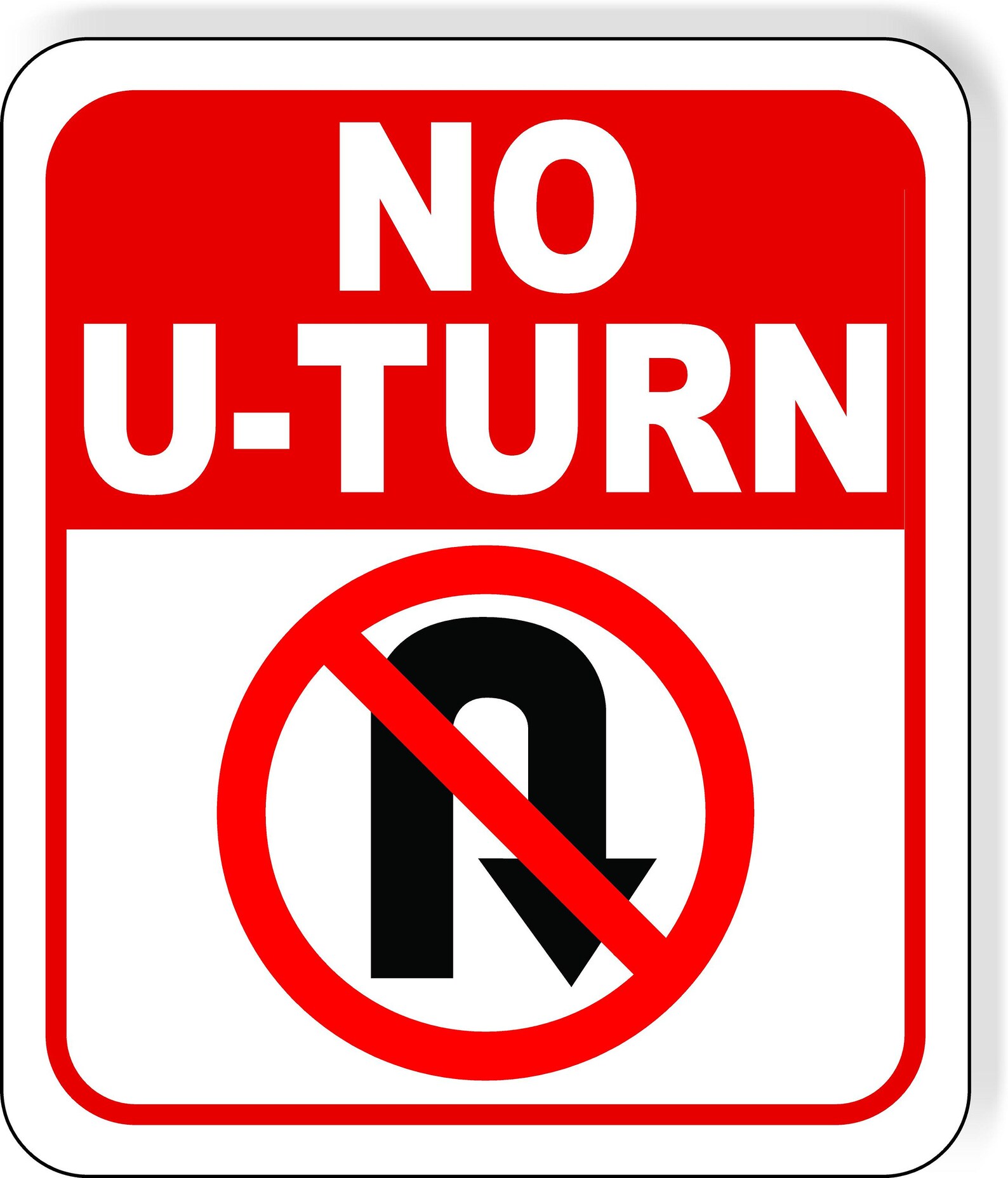 No U-turn Right Symbol Aluminum Composite Sign - Etsy
