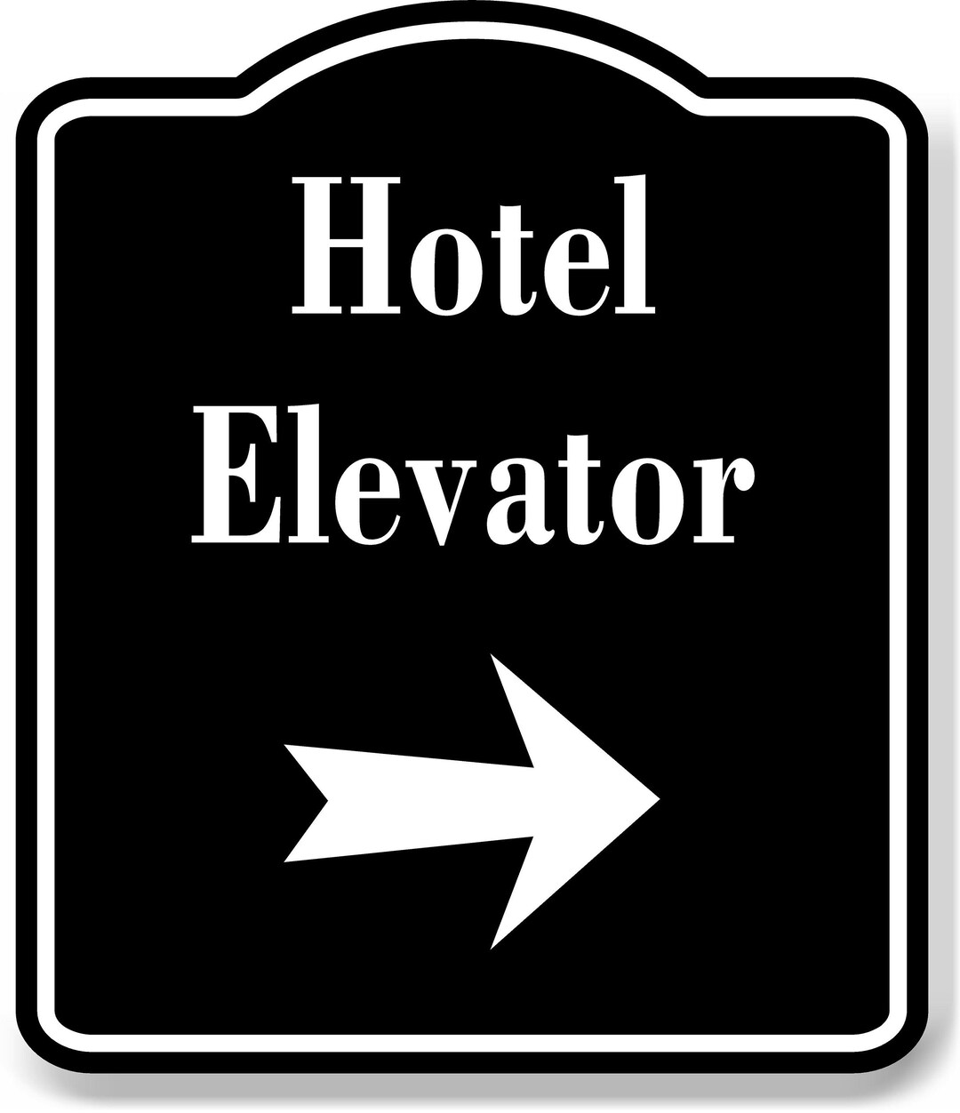 Hotel Elevator Right Arrow BLACK Aluminum Composite Sign - Etsy