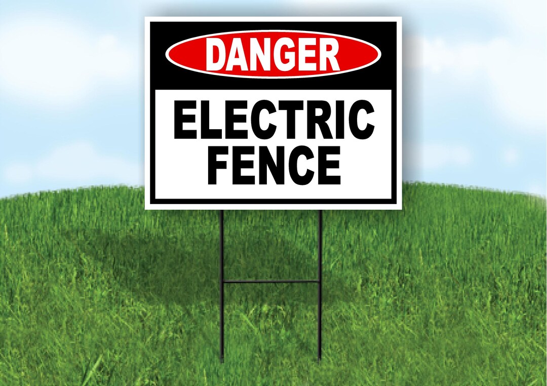 Danger Electric Fence Yard Sign Road Sign With Stand - Etsy