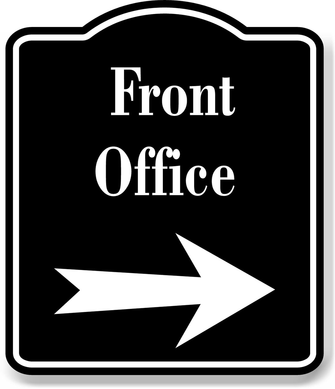Front Office Right Arrow BLACK Aluminum Composite Sign - Etsy