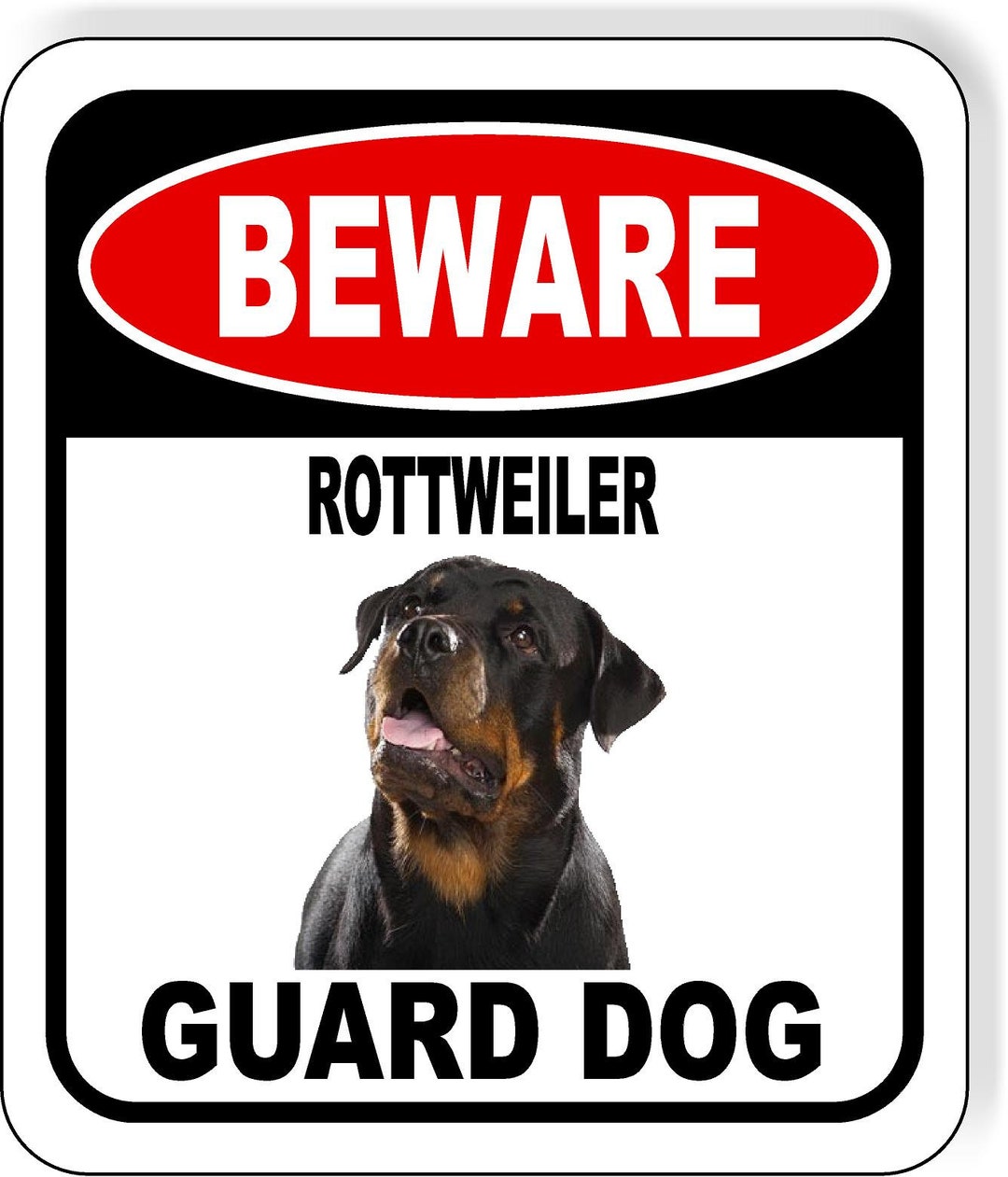 Beware Rottweiler Guard Dog Aluminum Composite Sign - Etsy
