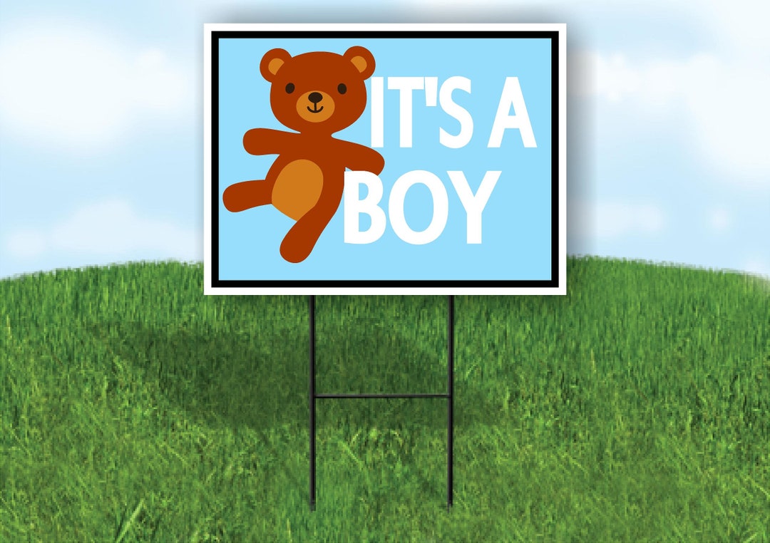 Its A Boy Blue Bear Yard Sign Road Sign With Stand - Etsy