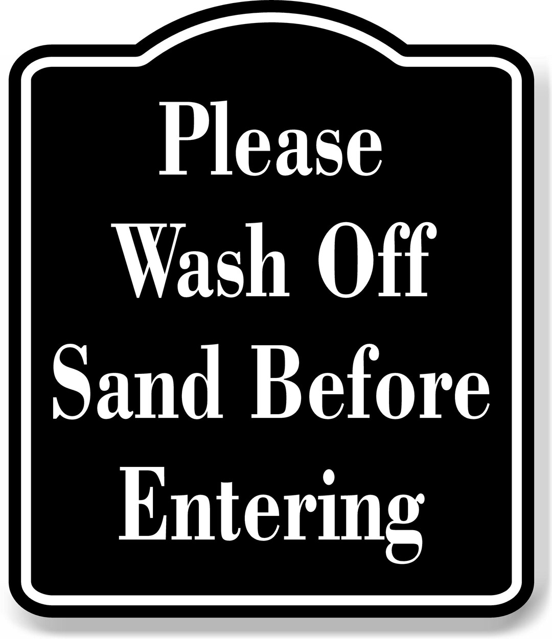Please Wash off Sand Before Entering BLACK Aluminum Composite Sign - Etsy