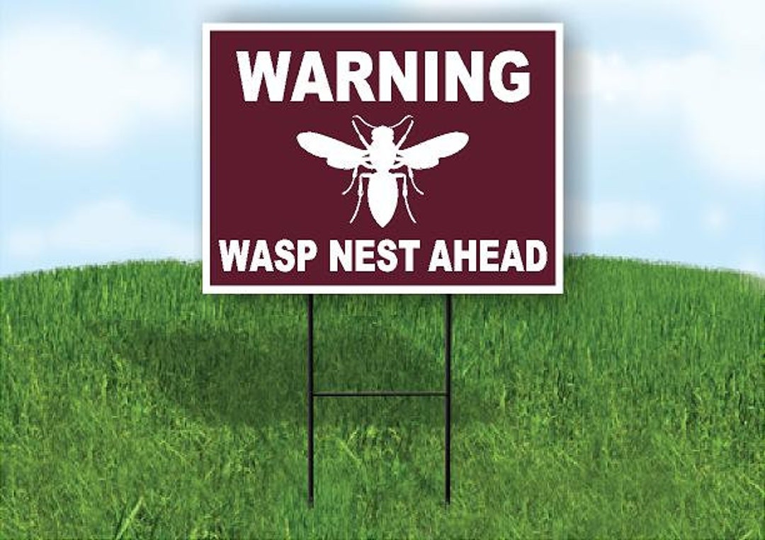 Warning Wasp Nest Ahead Trail Brown Yard Sign Road Sign With Stand - Etsy