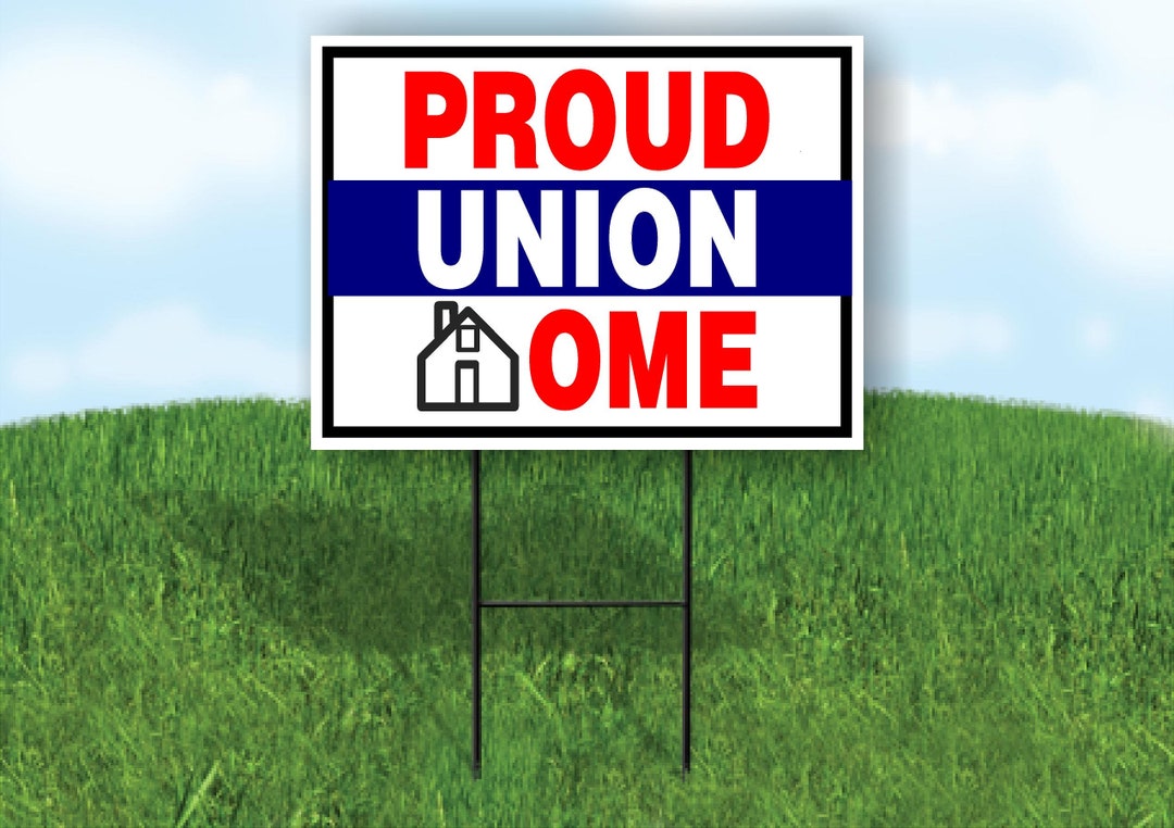 Proud Union Home Red Blue Yard Sign Road Sign With Stand - Etsy