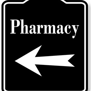 Pharmacy Left Arrow BLACK Aluminum Composite Sign - Etsy