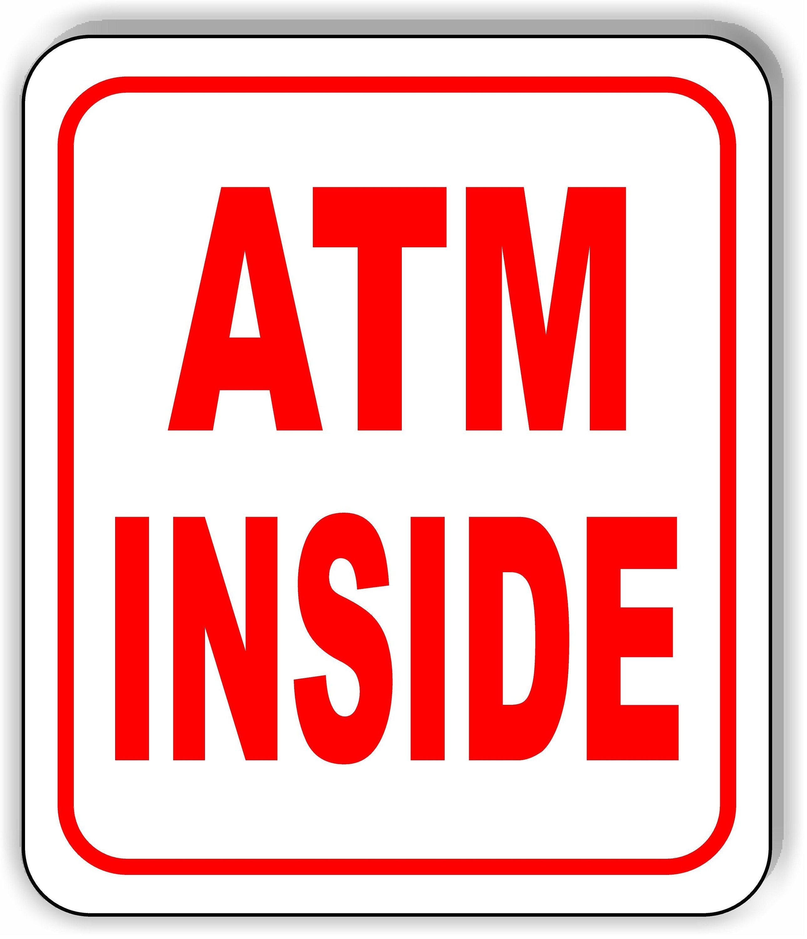 Atm Inside Red Aluminum Composite Outdoor Sign - Etsy