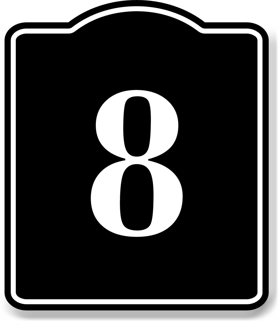 8 Bay Garage Door Plate Field Lane Gate Number BLACK Aluminum Composite ...