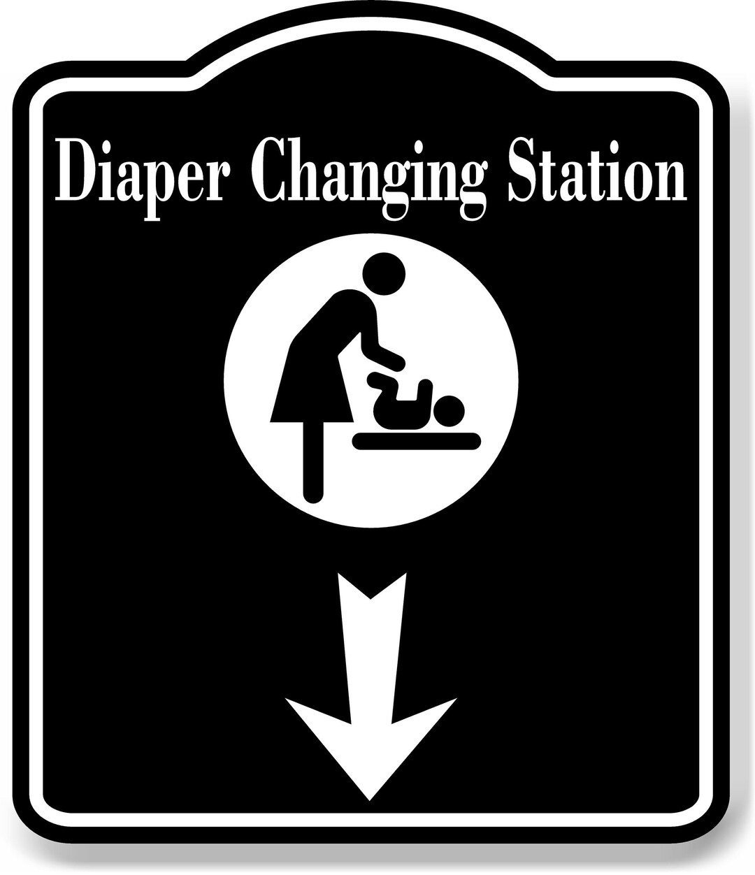 Diaper Changing Station Down Arrow BLACK Aluminum Composite Sign - Etsy