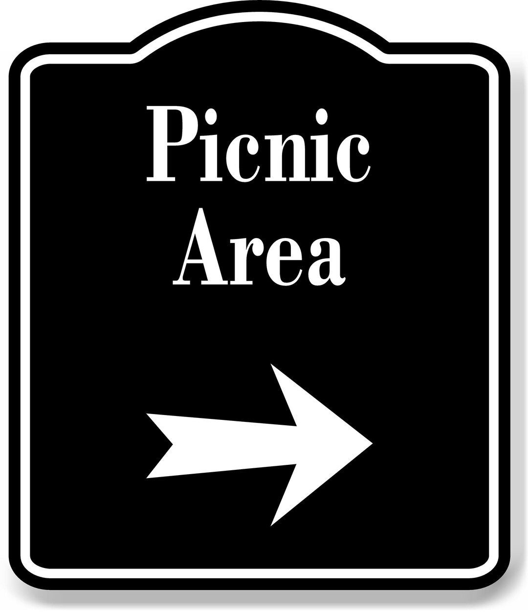 Picnic Area Right Arrow BLACK Aluminum Composite Sign - Etsy