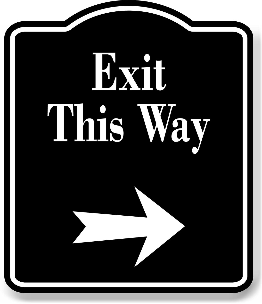 Exit This Way Right Arrow BLACK Aluminum Composite Sign - Etsy