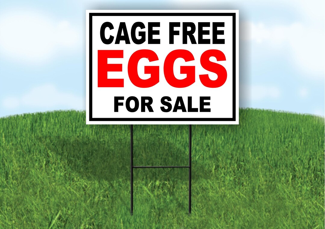 Cage Free Eggs for Sale Black Red Yard Sign Road Sign With Stand - Etsy
