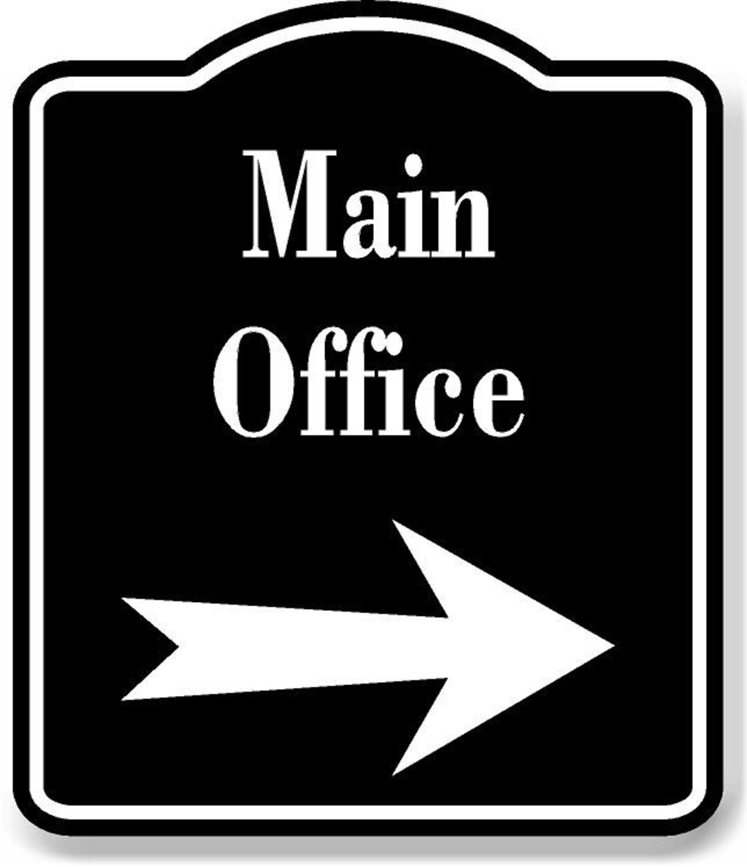 Main Office Right Arrow BLACK Aluminum Composite Sign - Etsy