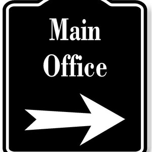 Main Office Right Arrow BLACK Aluminum Composite Sign - Etsy