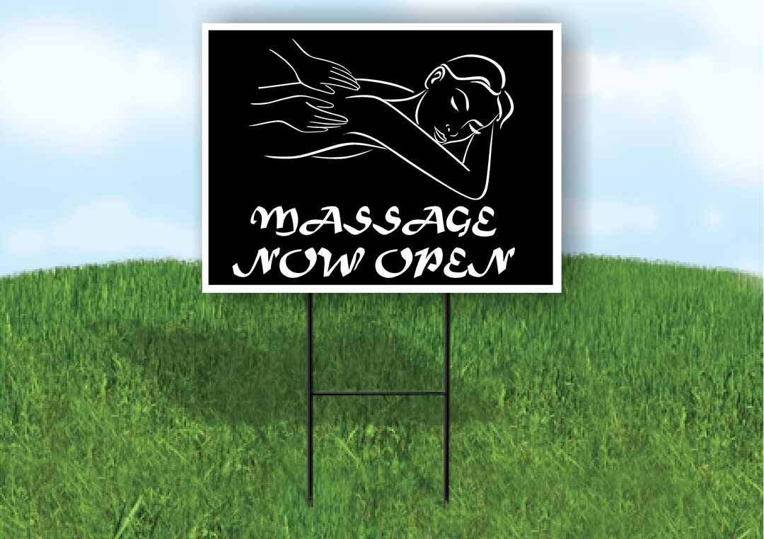Massage Now Open Black Yard Sign Road Sign With Stand - Etsy