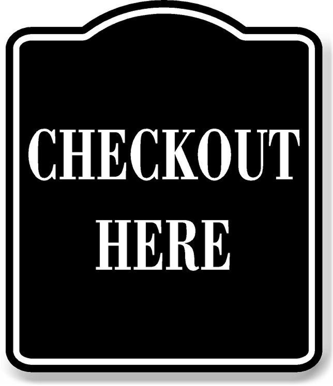 Checkout Here BLACK Aluminum Composite Sign - Etsy