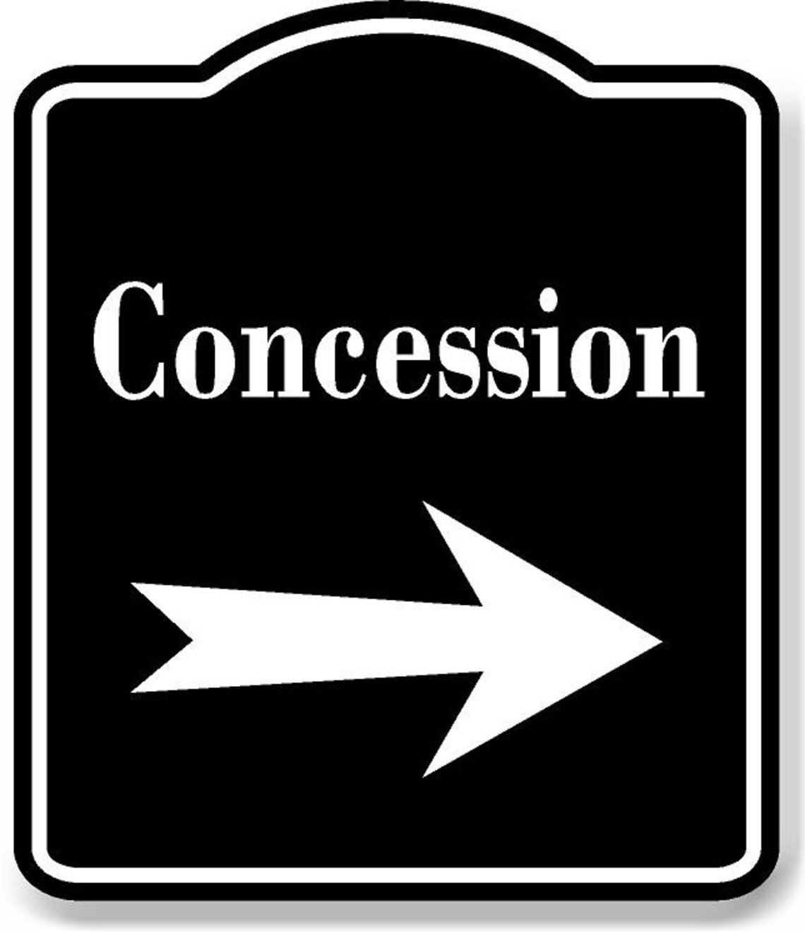 Concession Right Arrow BLACK Aluminum Composite Sign - Etsy