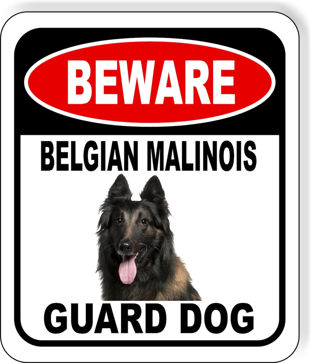 Beware Belgian Malinois Long Haired Guard Dog Aluminum Composite Sign ...