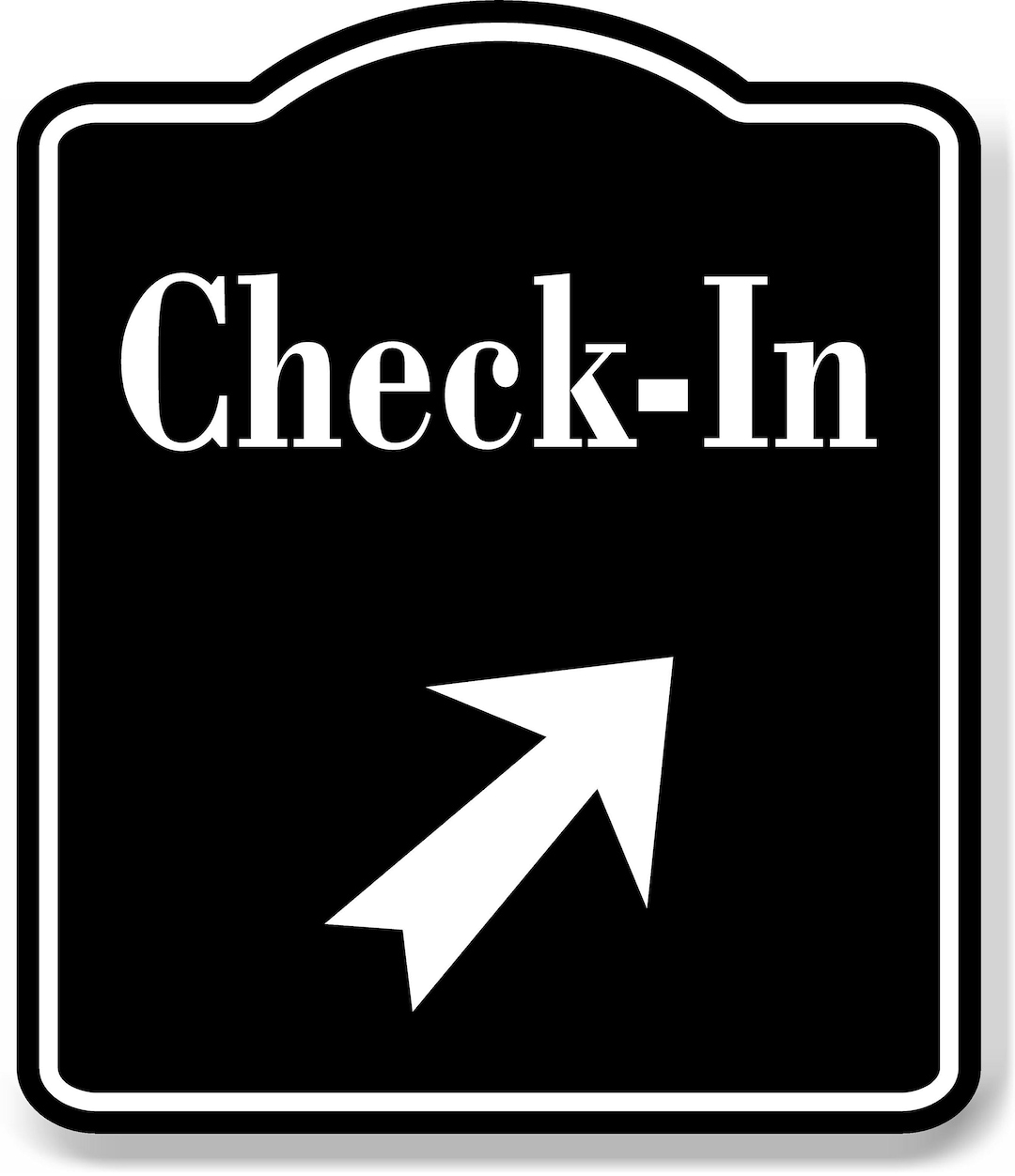 Check-in 45 Degree up Right Arrow BLACK Aluminum Composite Sign - Etsy