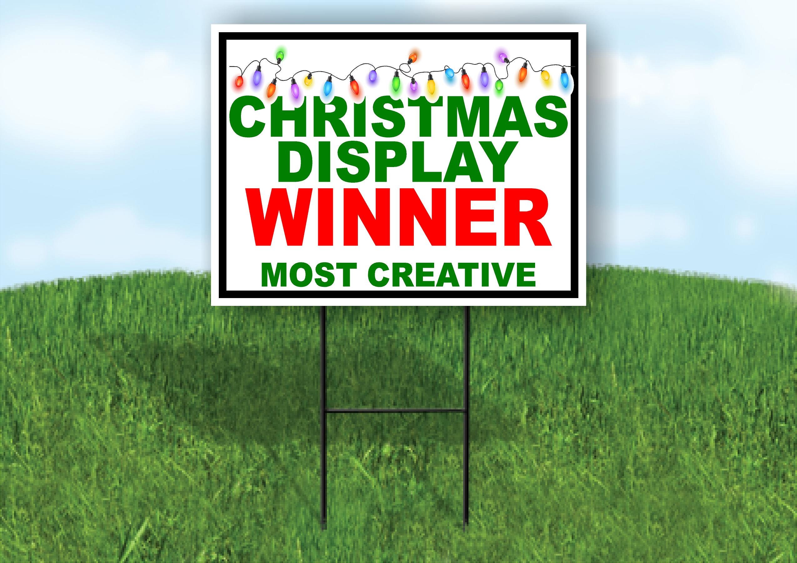 Christmas Display Winner Most Creative Lights Yard Sign Road Sign With ...