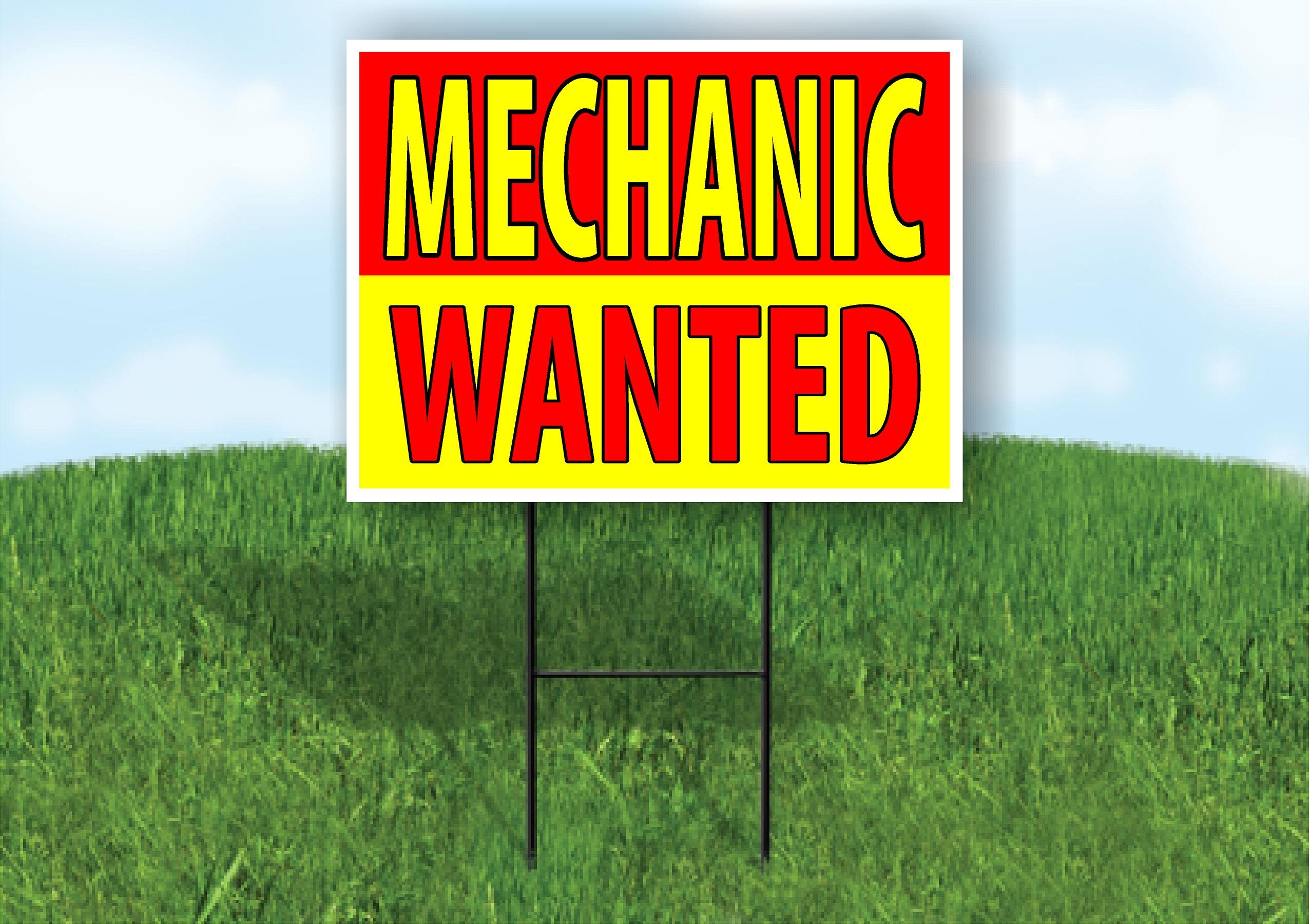 Mechanic Wanted Red Yellow Yard Sign Road Sign With Stand - Etsy