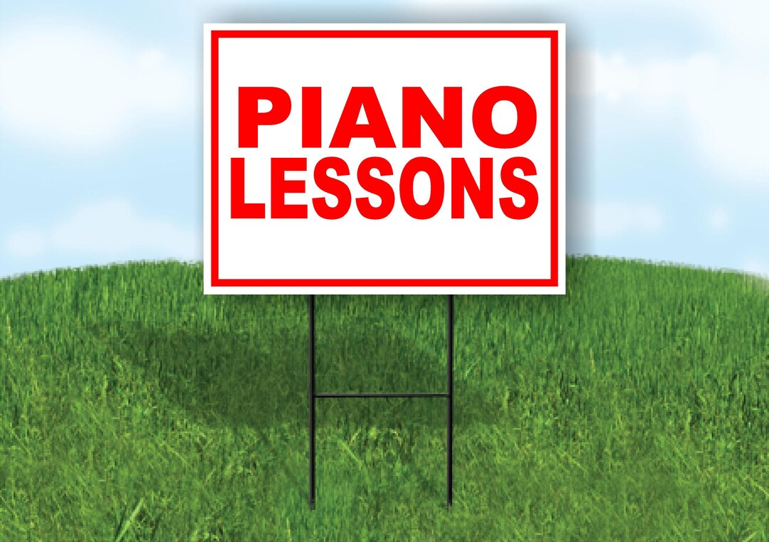Piano Lessons Red White Yard Sign Road Sign With Stand - Etsy