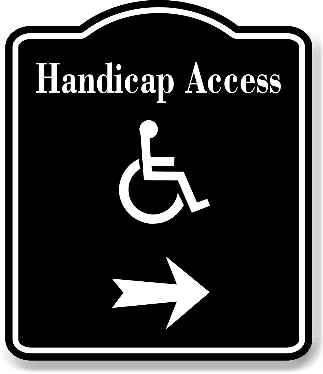 Handicap Access Right Arrow BLACK Aluminum Composite Sign - Etsy