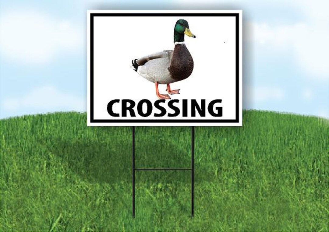 Duck Crossing Xing Yard Sign Road Sign With Stand - Etsy
