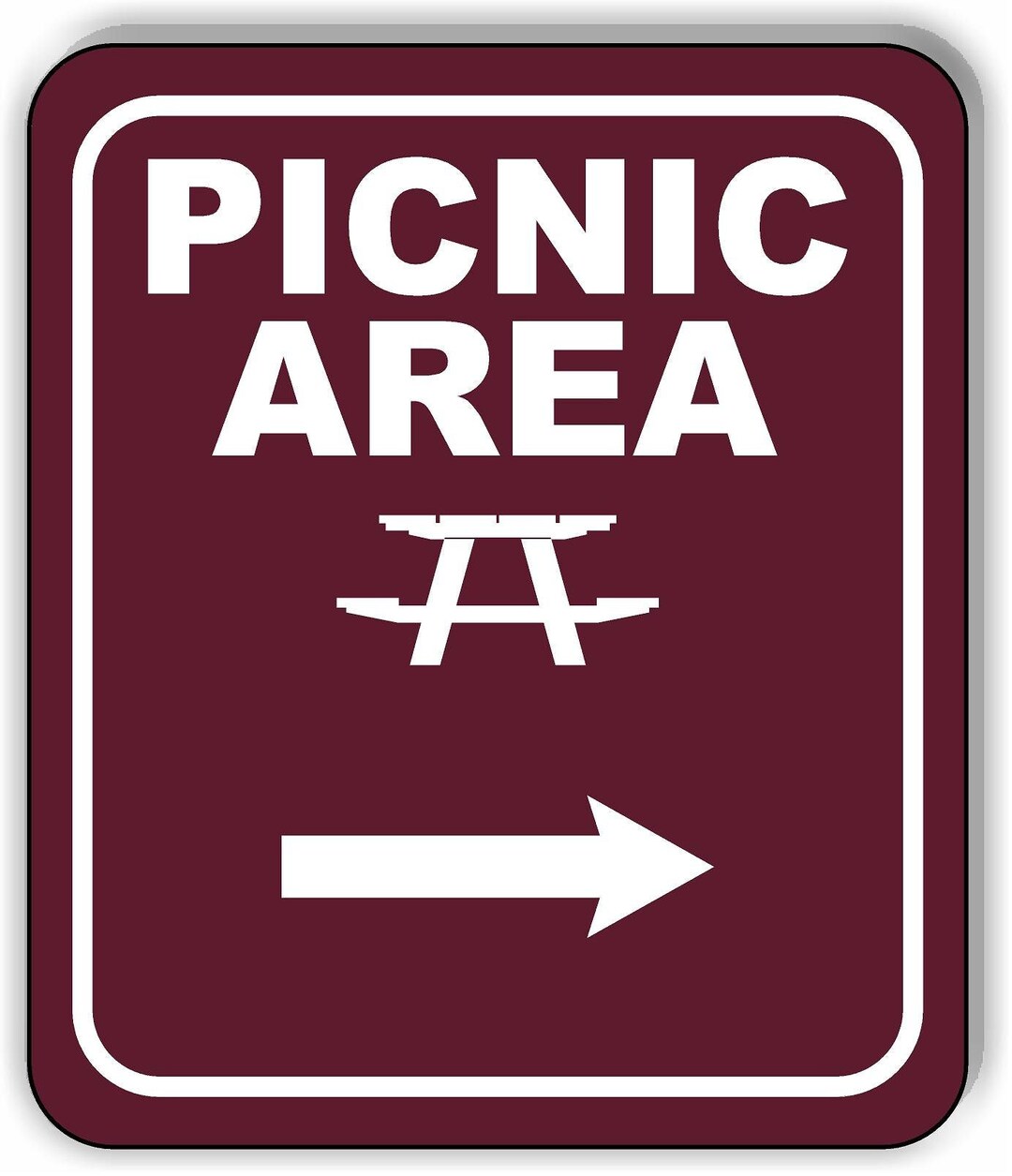 Picnic Area Directional Right Arrow Camping Aluminum Composite Outdoor ...