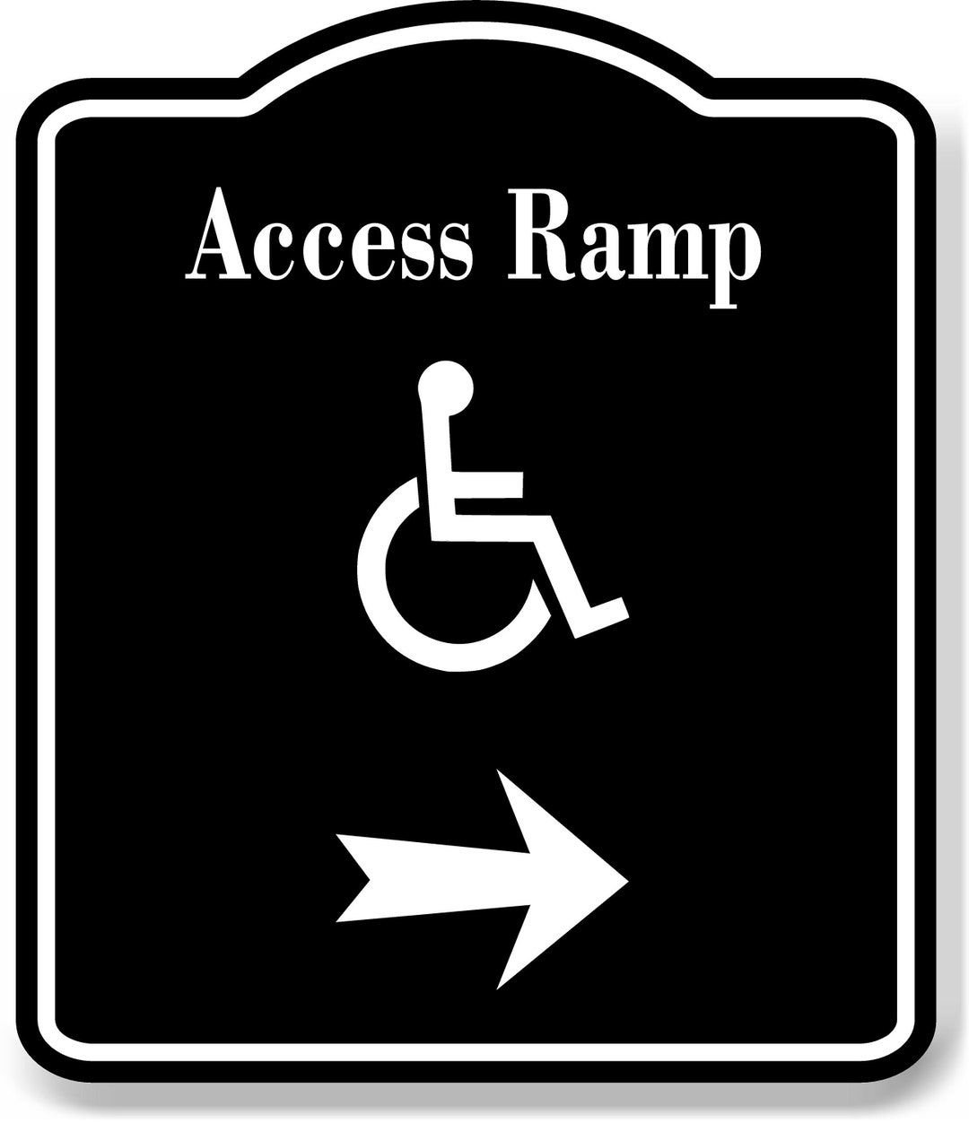 Access Ramp Handicap Right Arrow BLACK Aluminum Composite Sign - Etsy