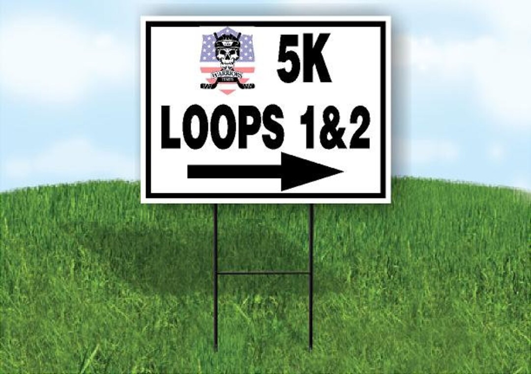 Loops 1 & 2 Right Arrow Single Sided Yard Sign Road Sign With Stand - Etsy