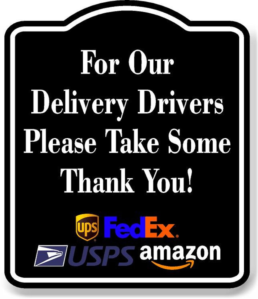 Delivery Drivers Thank You BLACK Aluminum Composite Sign - Etsy