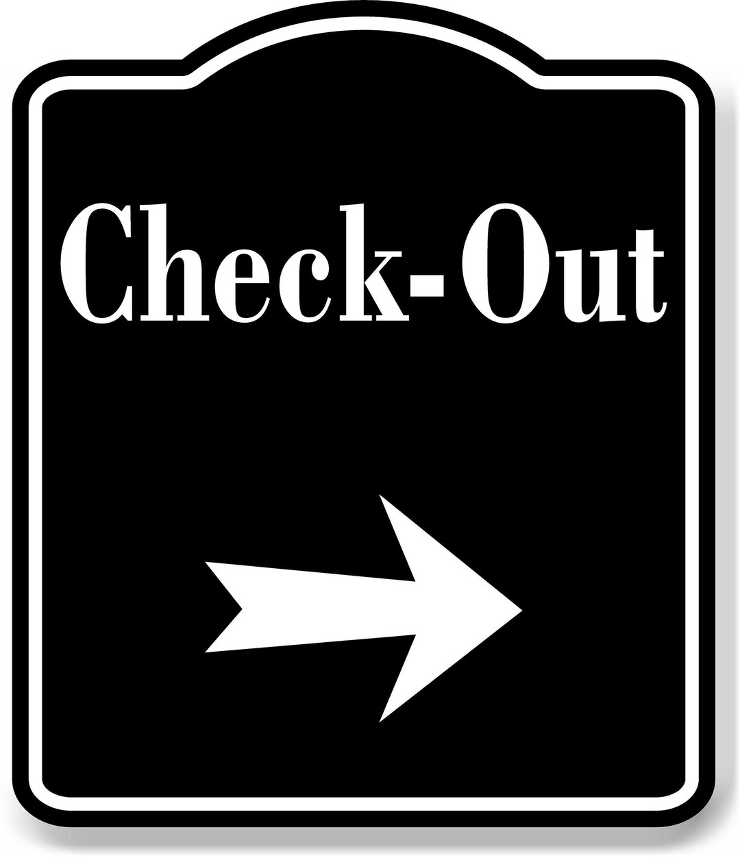 Check-out Right Arrow Black Aluminum Composite Sign - Etsy