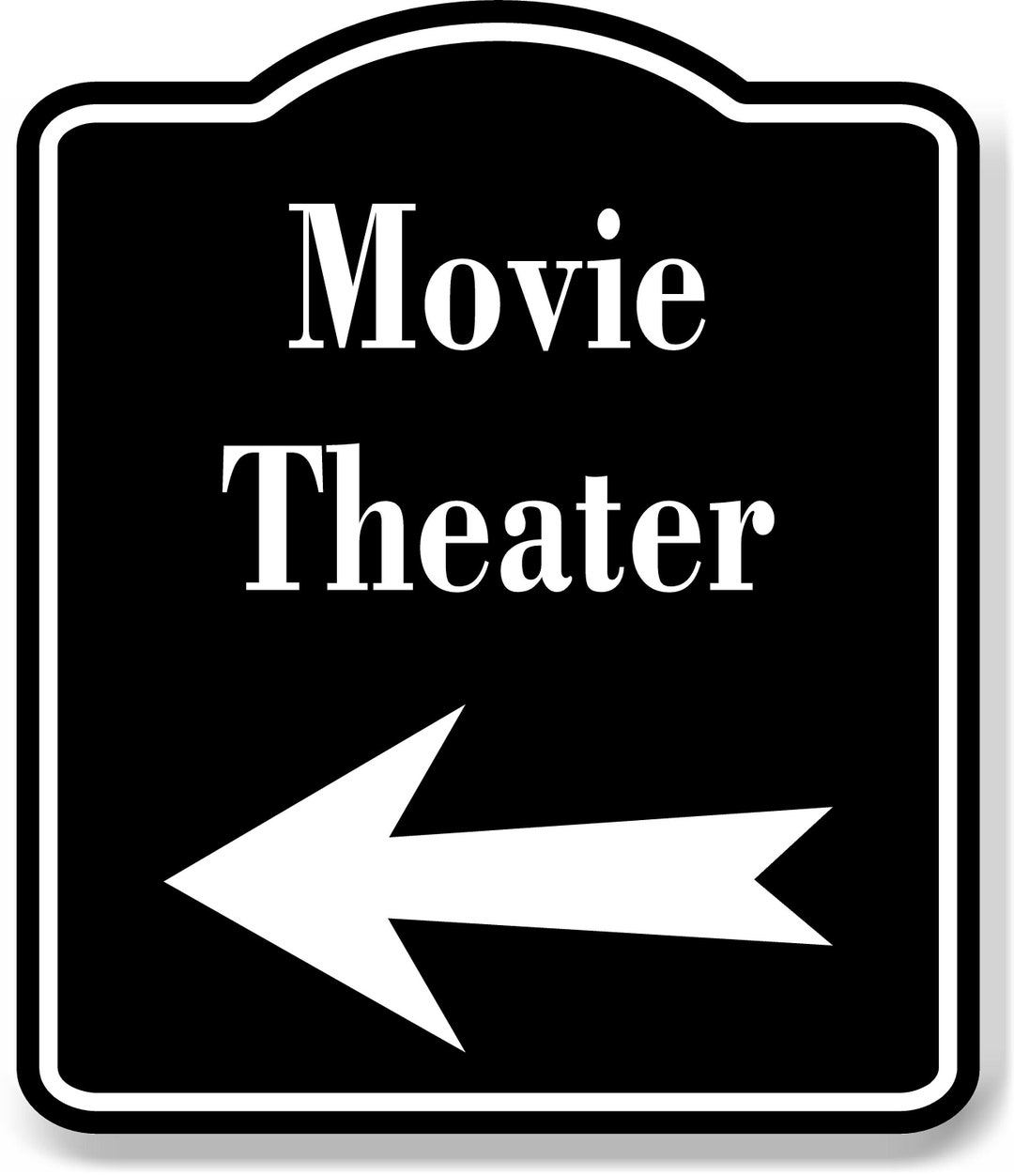 Movie Theater Left Arrow BLACK Aluminum Composite Sign - Etsy
