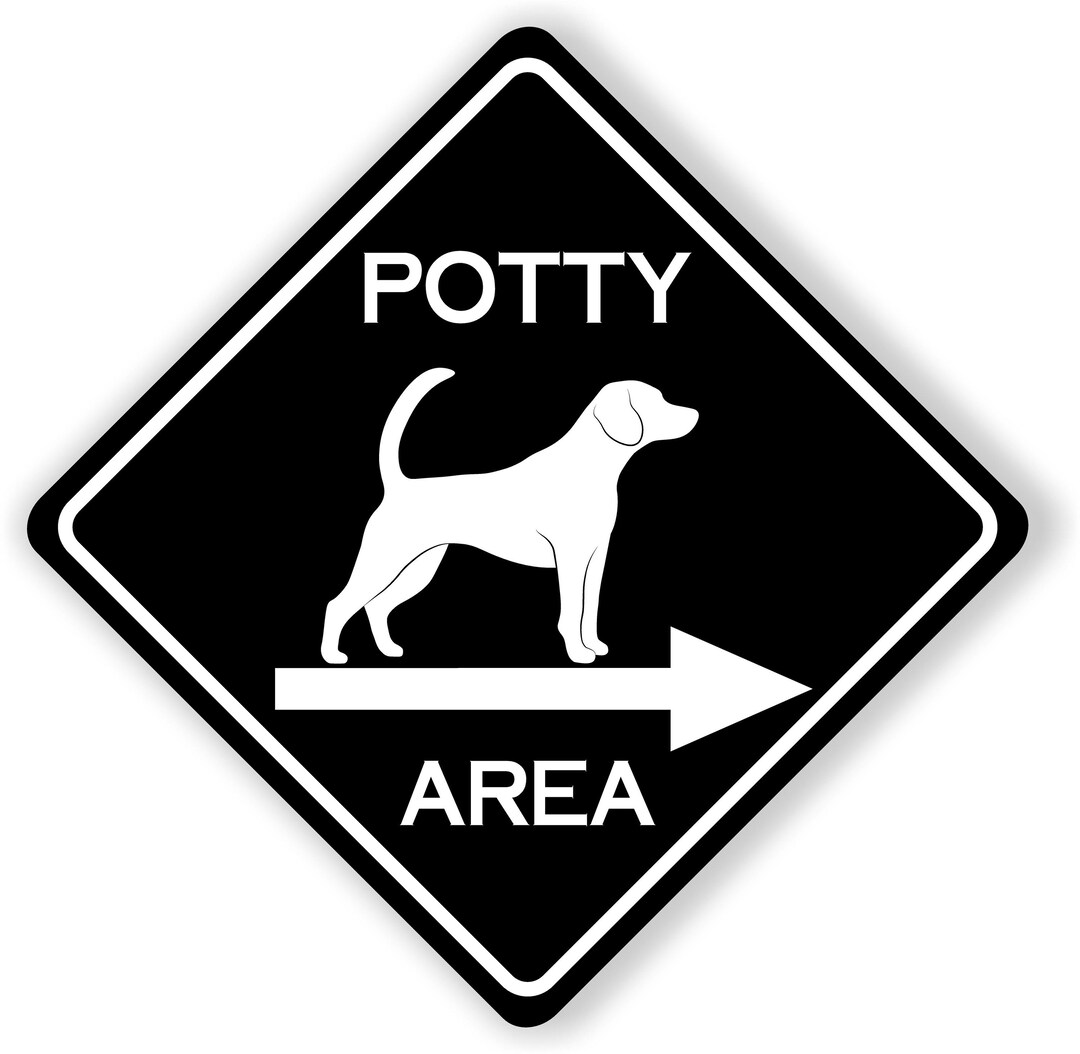 Potty Area Right Arrow 12" BLACK Aluminum Composite Sign - Etsy