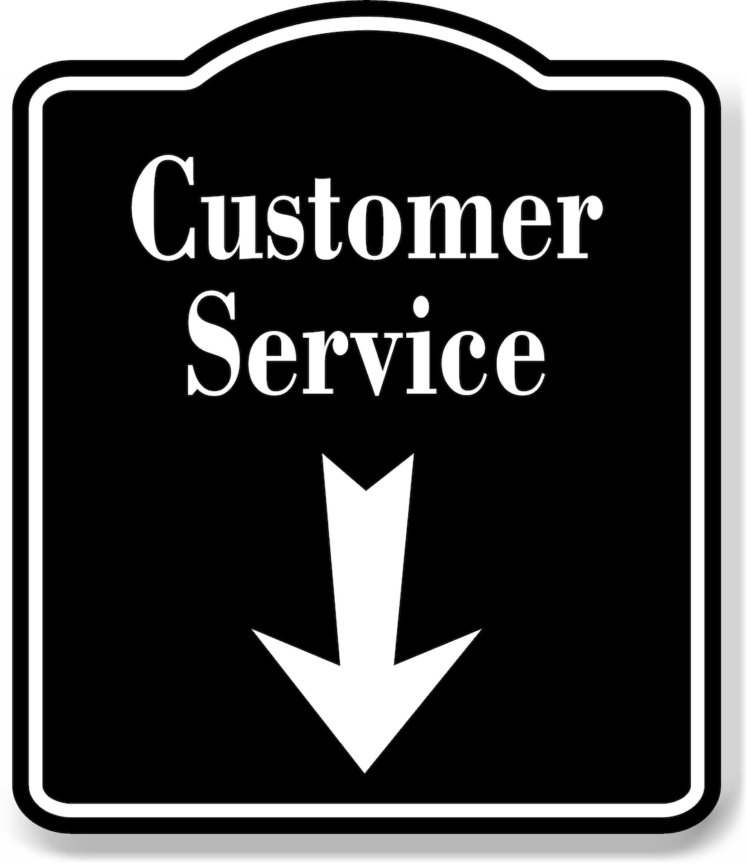 Customer Service Down Arrow BLACK Aluminum Composite Sign - Etsy