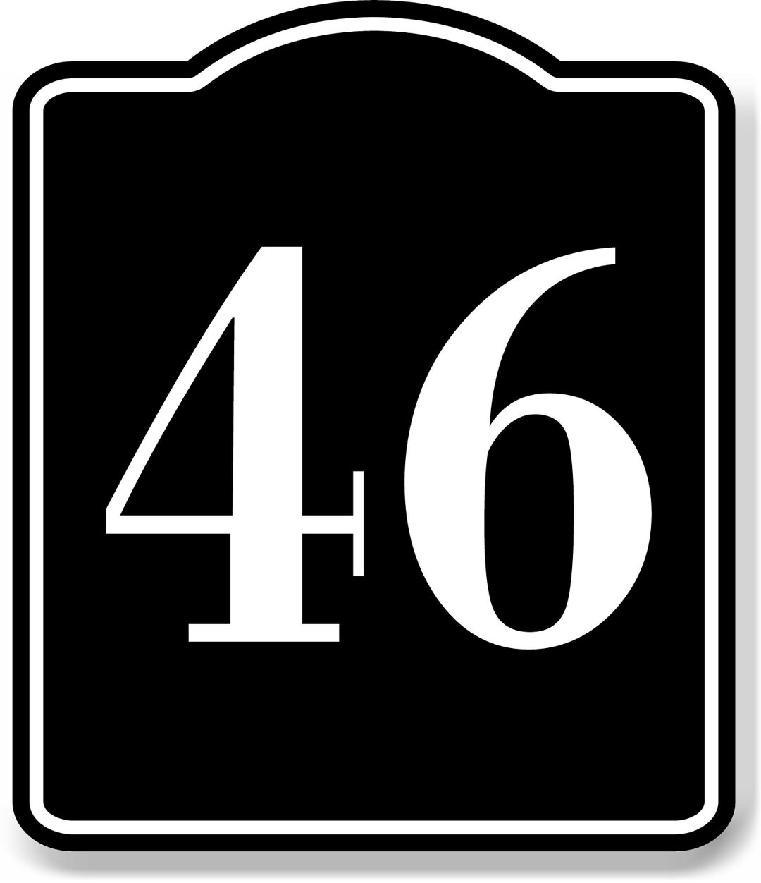 46 Bay Garage Door Plate Field Lane Gate Number BLACK Aluminum ...